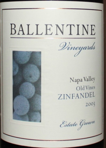 2003 Ballentine Vineyards Zinfandel Old Vines, USA, California, Napa ...