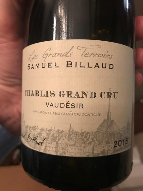 2015 Samuel Billaud Chablis Grand Cru Vaudésir, France, Burgundy ...