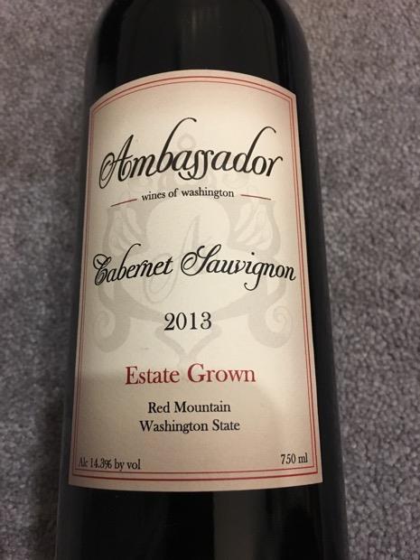 2013 Ambassador Wines Cabernet Sauvignon Estate, USA, Washington ...