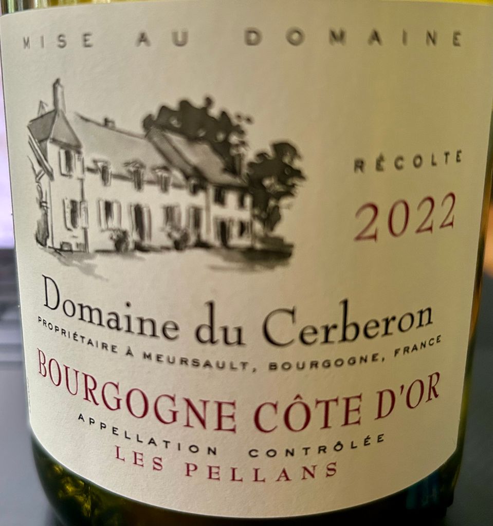 2022 Domaine du Cerberon Bourgogne Côte d'Or Les Pellans Blanc, France ...