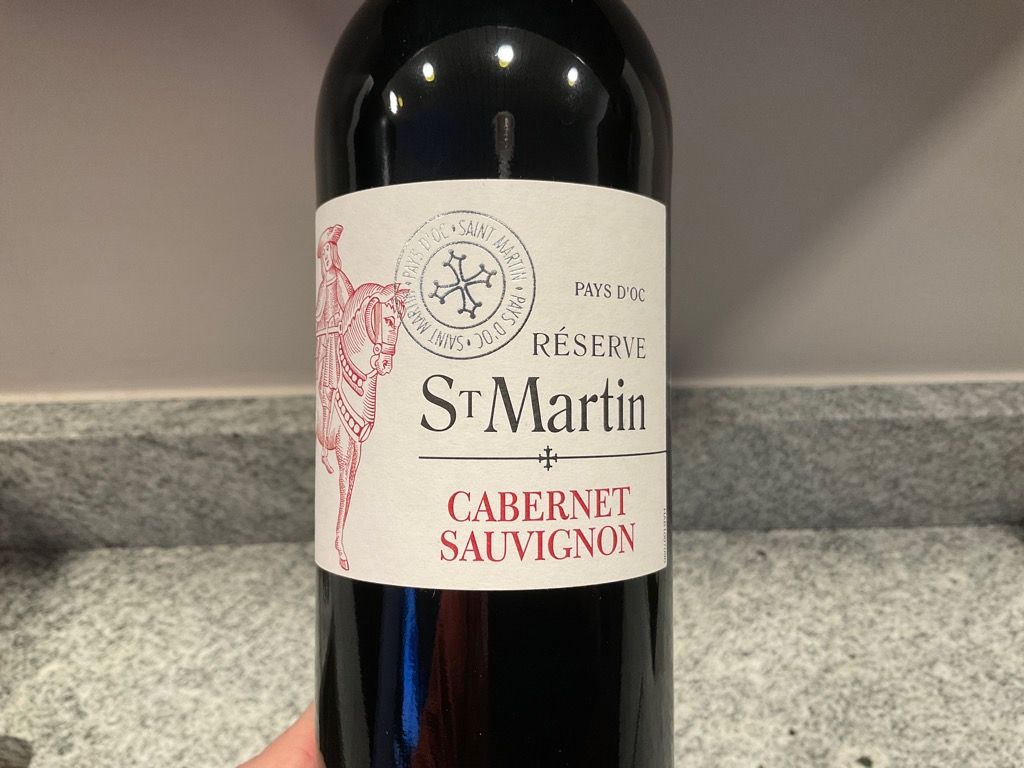 2020 Reserve St. Martin Cabernet Sauvignon Vin de Pays d'Oc, France ...