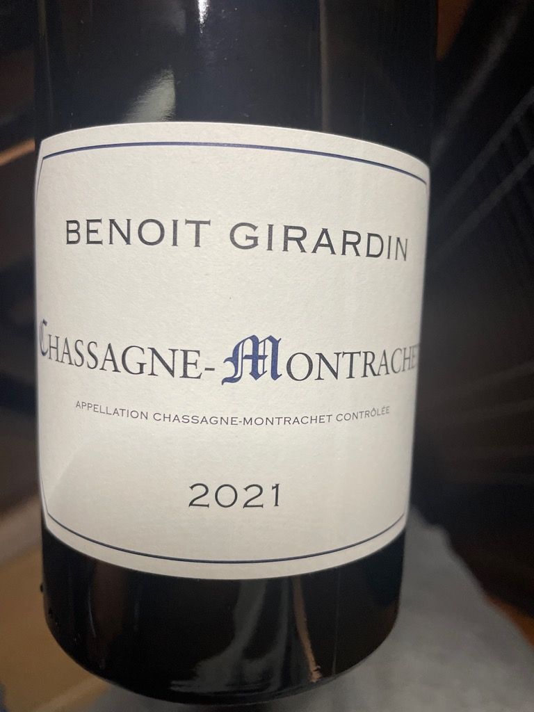 2022 Benoit Girardin Chassagne-Montrachet, France, Burgundy, Côte de ...