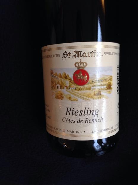 2013 Caves St. Martin Riesling Côtes de Remich, Luxembourg, Moselle ...