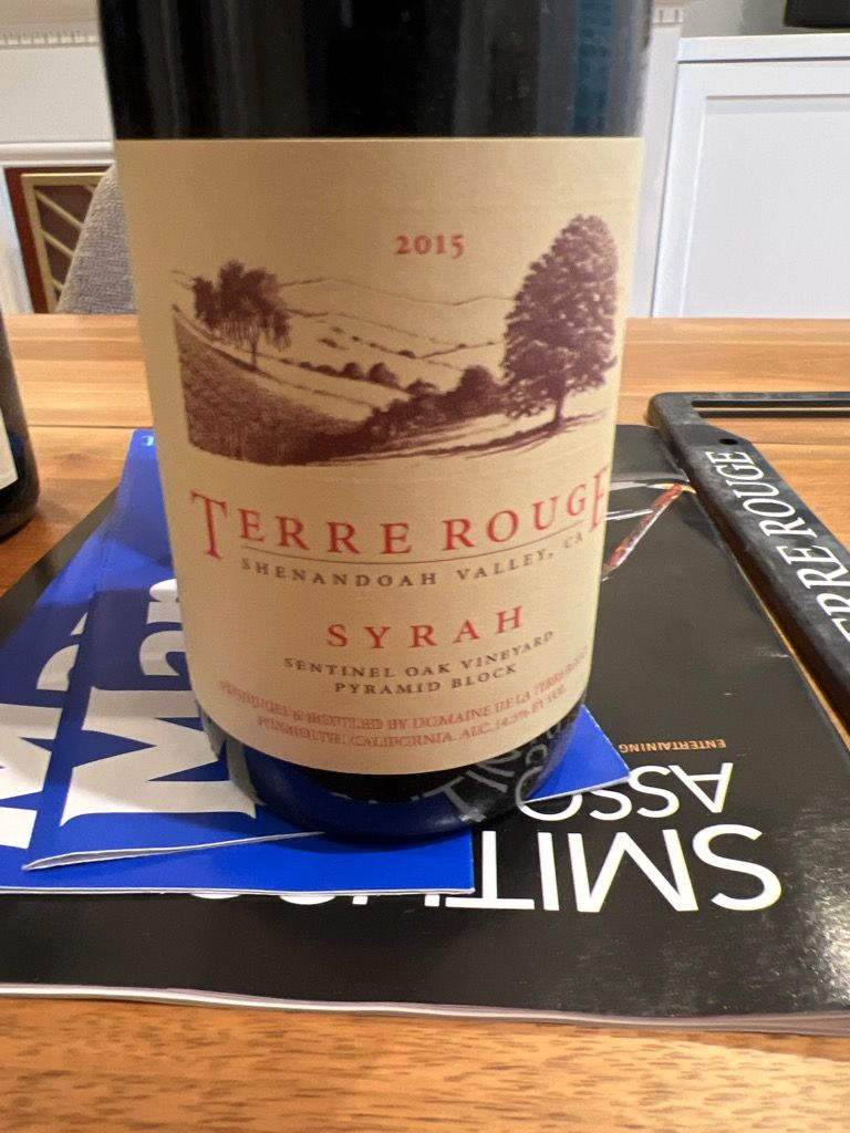 2016 Domaine de la Terre Rouge Syrah Pyramid Block Sentinel Oak ...