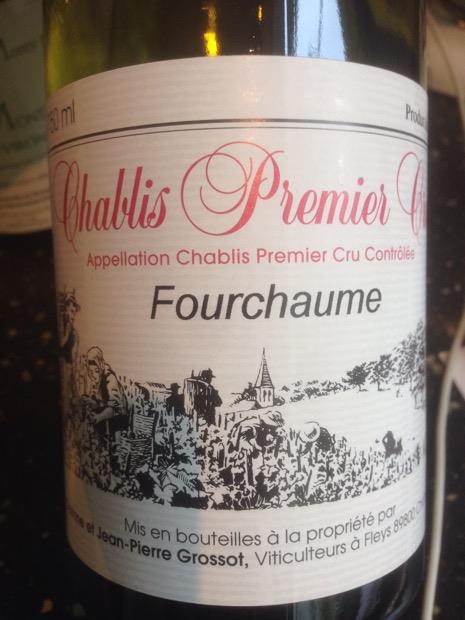 2012 Domaine Corinne et Jean Pierre Grossot Chablis 1er Cru Fourchaume ...