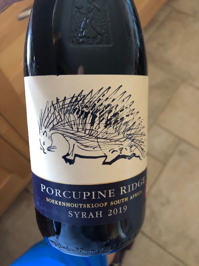 2019 Porcupine Ridge Syrah, South Africa, Coastal Region - CellarTracker