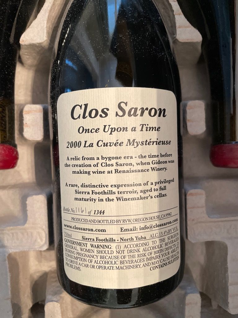 2000 Clos Saron La Cuvée Mysterieuse, USA, California, Sierra Foothills ...