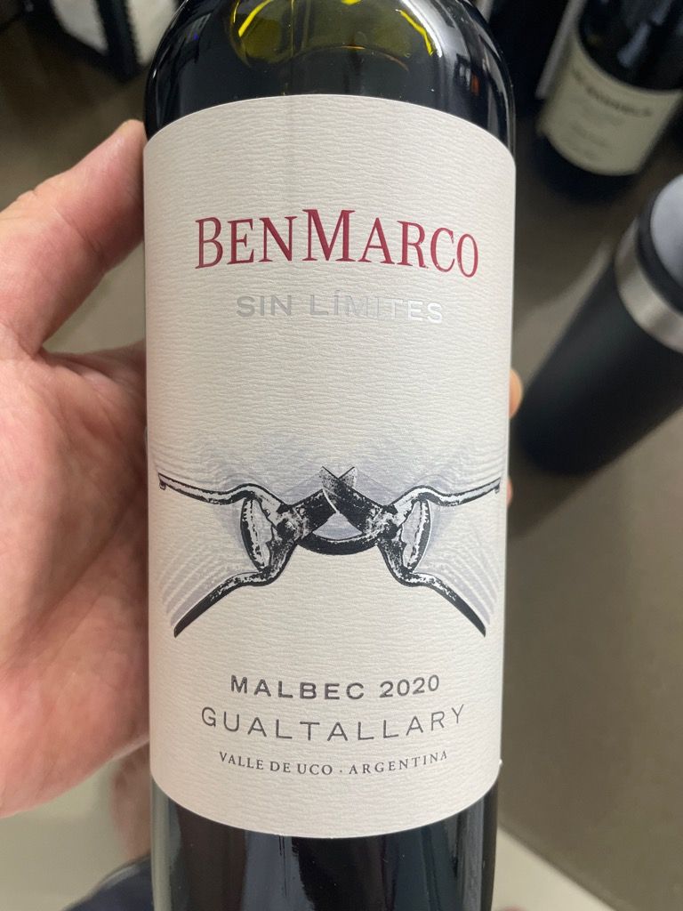 2021 Dominio del Plata Malbec BenMarco Sin Límites Gualtallary ...