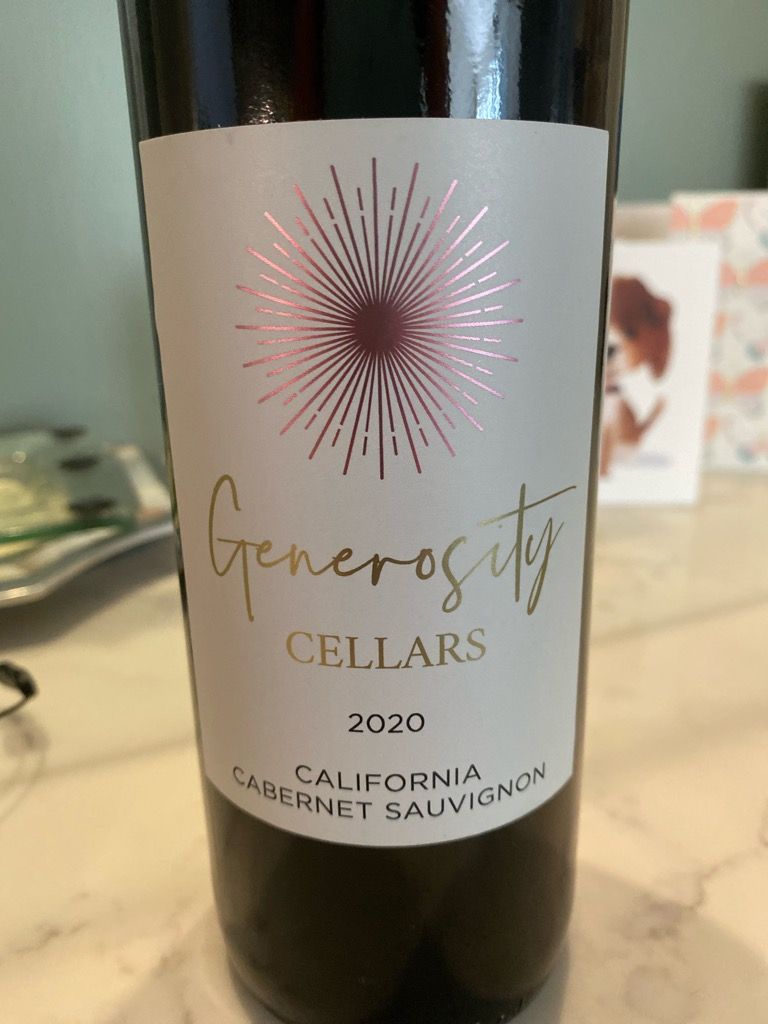 2021 Generosity Cellars Cabernet Sauvignon, USA, California, Central Valley, Madera - CellarTracker