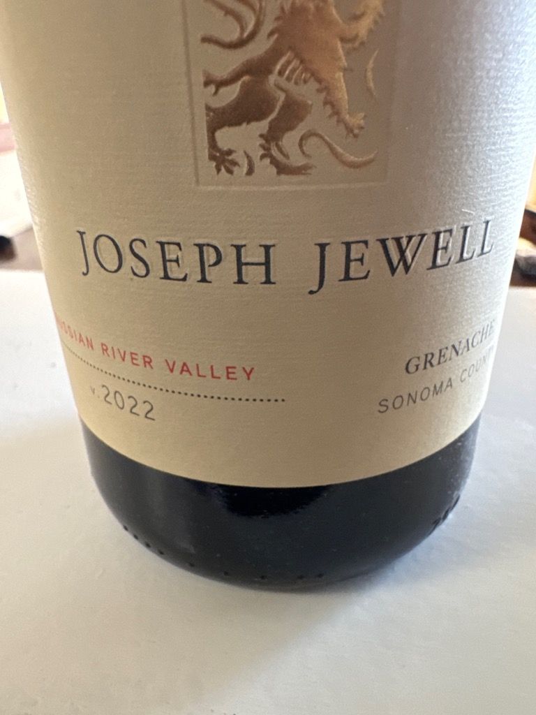 2022 Joseph Jewell Grenache, USA, California, Sonoma County, Russian ...
