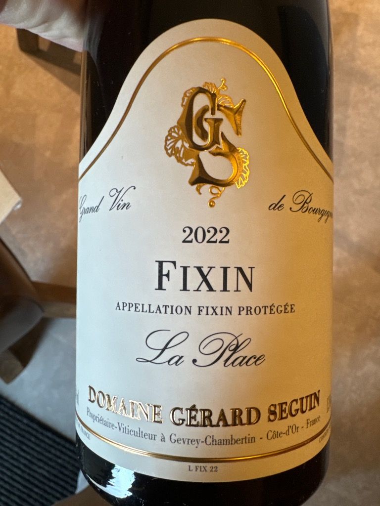 2022 Gérard Seguin Fixin La Place, France, Burgundy, Côte de Nuits ...