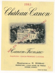 1983 Château Canon (Canon-Fronsac), France, Bordeaux, Libournais, Canon ...