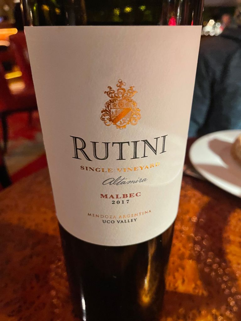 2017 Rutini Malbec Single Vineyard, Argentina, Mendoza, Valle de Uco ...
