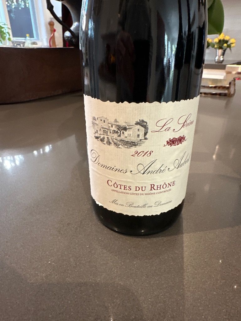 2018 Domaines André Aubert Côtes du Rhône La Serine, France, Rhône ...