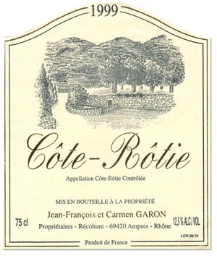 1996 Domaine Garon Côte-Rôtie, France, Rhône, Northern Rhône, Côte ...