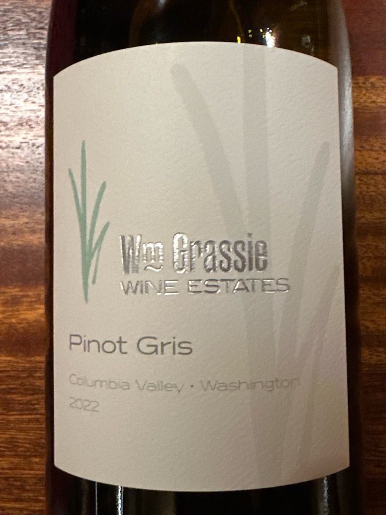 2022 William Grassie Wine Estates Pinot Gris, USA, Washington, Columbia ...