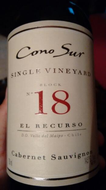 2015 Viña Cono Sur Cabernet Sauvignon Single Vineyard Block No. 18 El ...