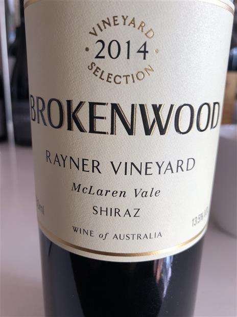 2014 Brokenwood Shiraz Rayner Vineyard, Australia, South Australia ...