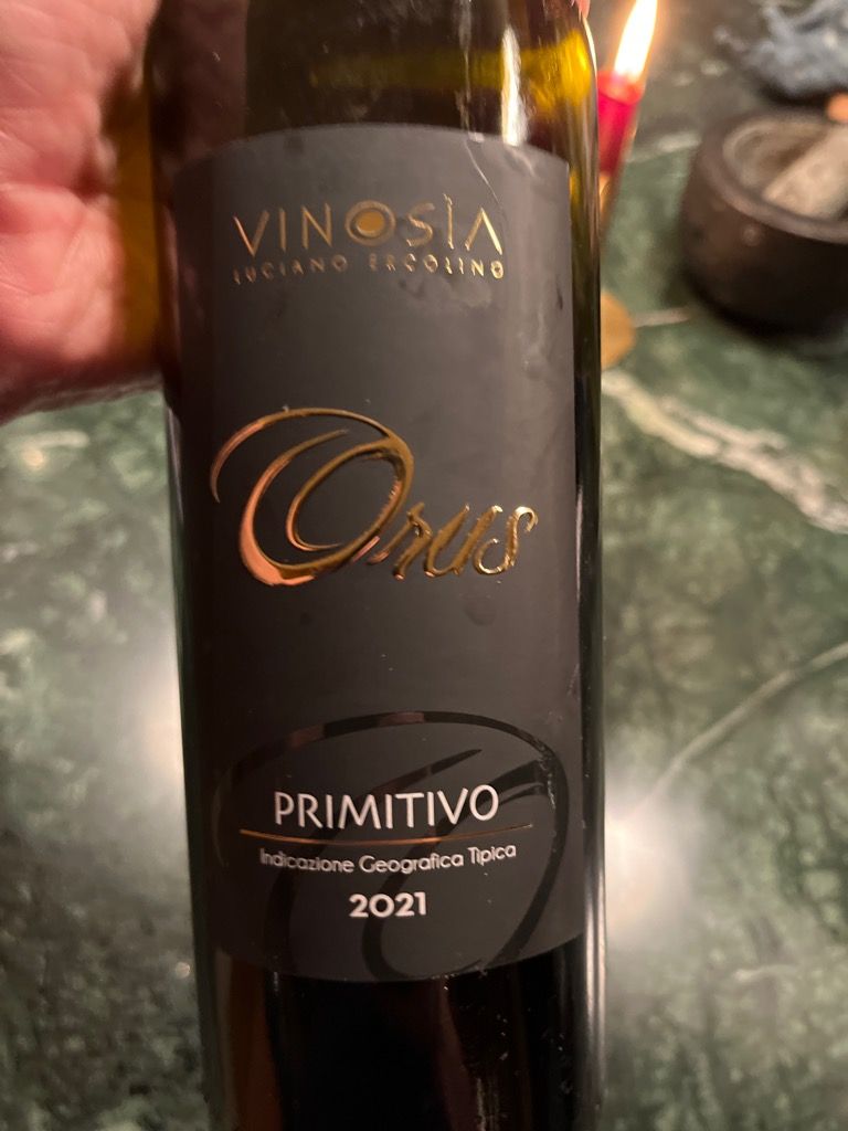 2021 Vinosia Orus Salento IGT, Italy, Puglia, Salento IGT - CellarTracker