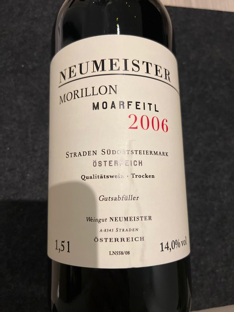 2006 Weingut Neumeister Morillon Grosse Lage STK Moarfeitl, Austria ...