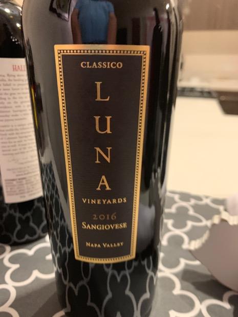 2016 Luna Vineyards Sangiovese Classico, USA, California, Napa Valley ...