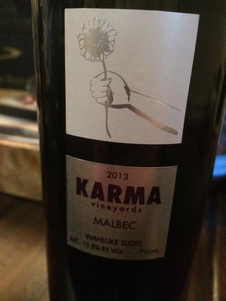 2013 Karma Vineyards Malbec, USA, Washington, Columbia Valley ...