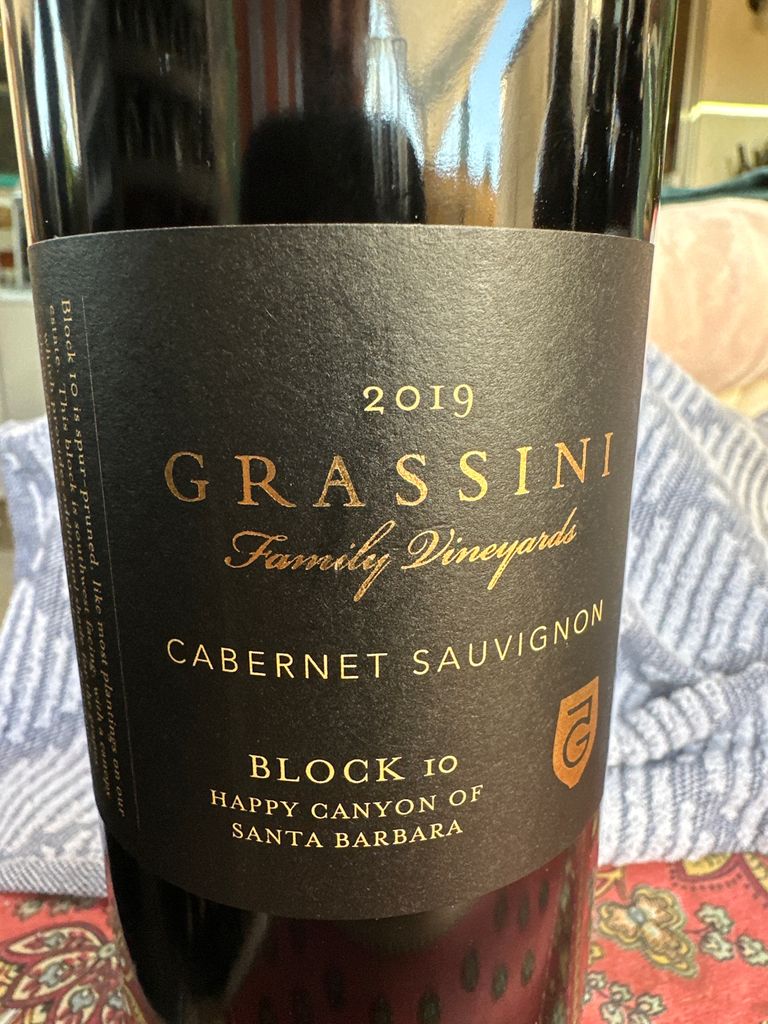 2019 Grassini Family Vineyards Cabernet Sauvignon Block 10, USA ...