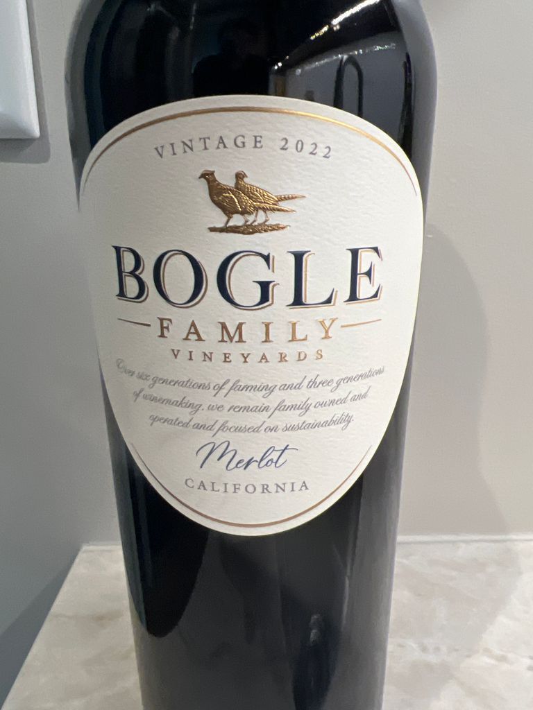 2022 Bogle Vineyards Merlot, USA, California - CellarTracker