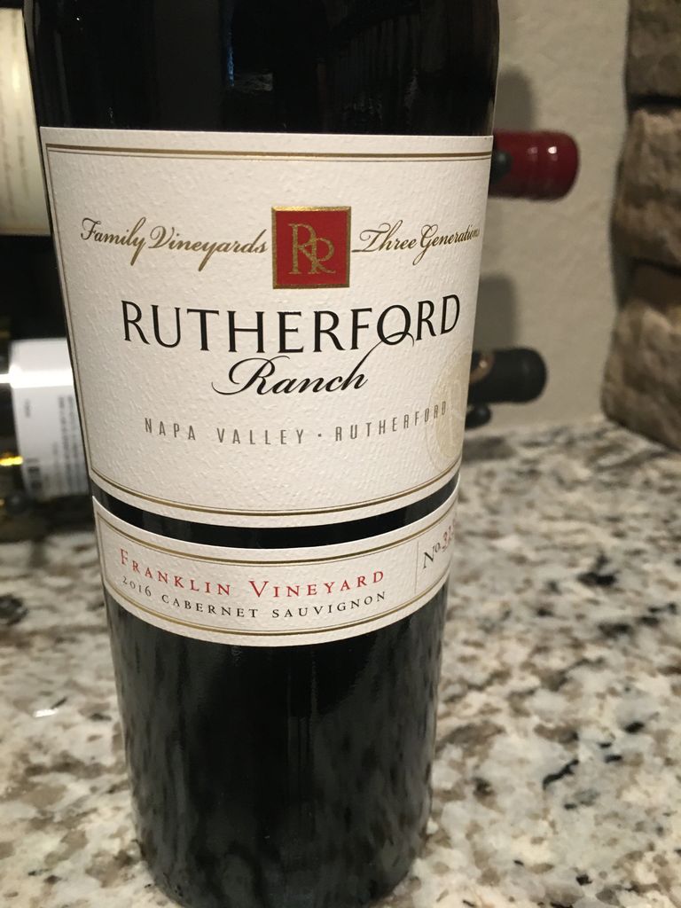 2016 Rutherford Ranch Cabernet Sauvignon Estate Franklin Vineyard, USA ...