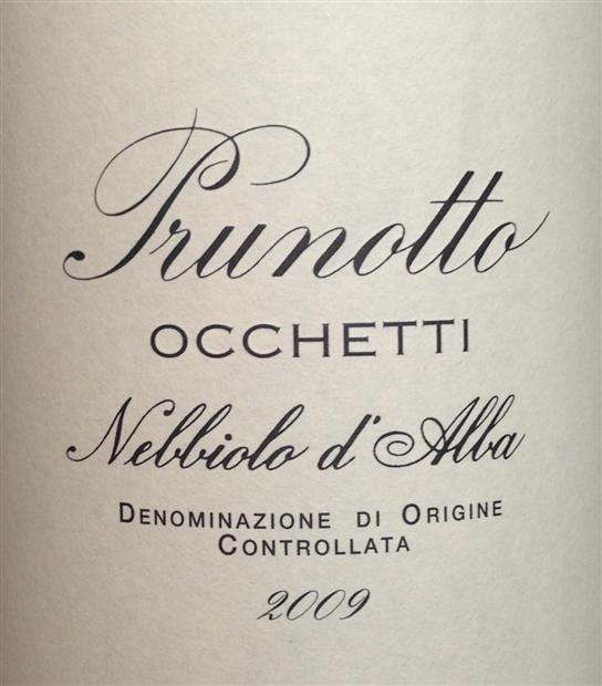 2009 Prunotto Nebbiolo d'Alba Occhetti, Italy, Piedmont, Alba, Nebbiolo ...