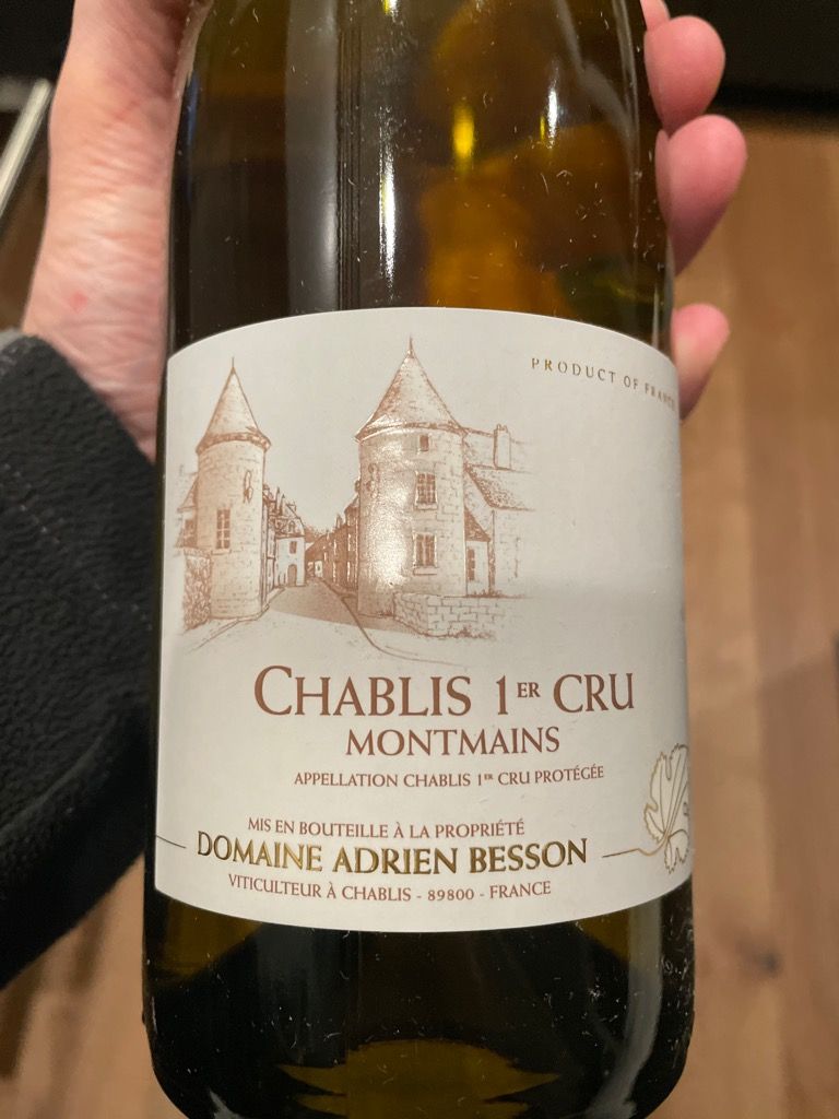2019 Domaine Adrien Besson Chablis 1er Cru Montmains, France, Burgundy, Chablis, Chablis 1er Cru ...