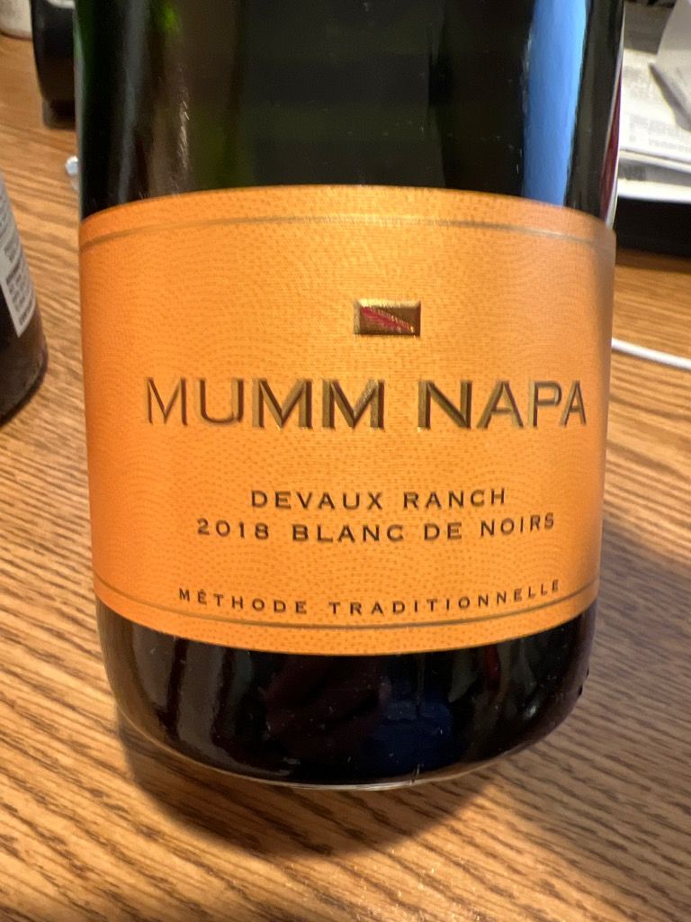 2018 Mumm Napa Blanc de Noirs Devaux Ranch, USA, California, Napa ...