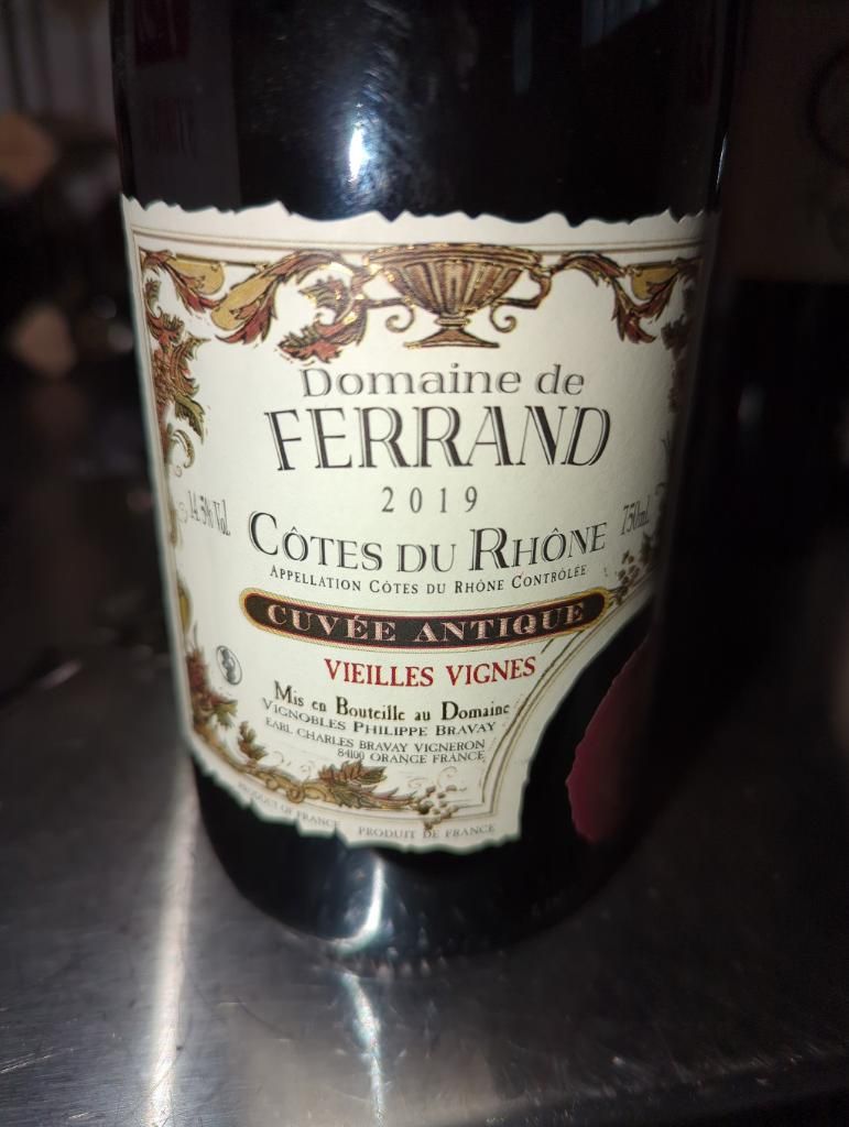 NV Domaine de Ferrand Côtes du Rhône Cuvée Antique Vieilles Vignes ...