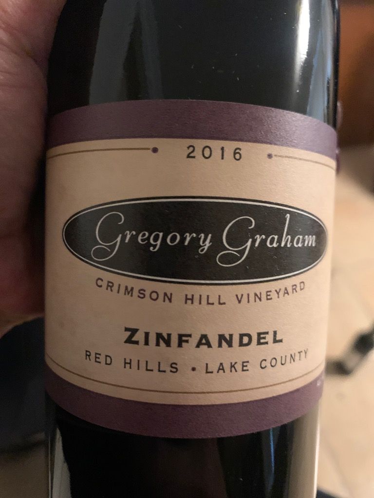 2016 Gregory Graham Zinfandel Crimson Hill Vineyard, USA, California ...