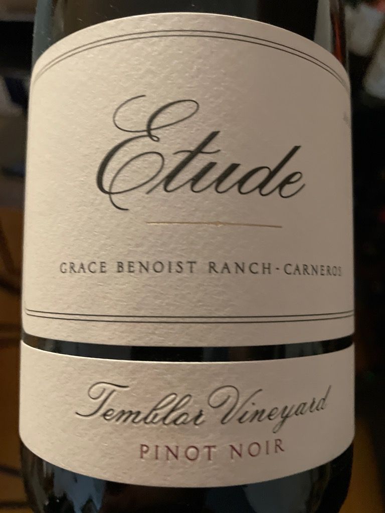 2021 Etude Pinot Noir Temblor Vineyard Grace Benoist Ranch, USA ...