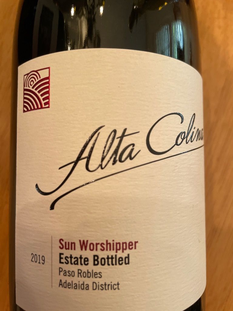 2019 Alta Colina Sun Worshipper, USA, California, Central Coast, Paso ...