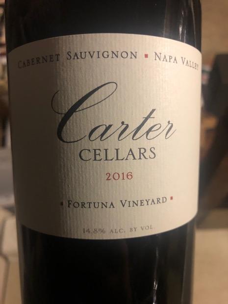 2016 Carter Cellars Cabernet Sauvignon Fortuna Vineyard, USA ...