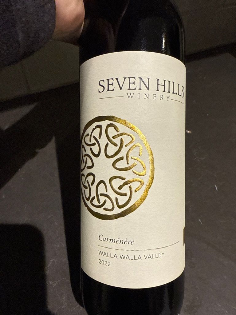 2022 Seven Hills Winery Carménère Walla Walla Valley, USA, Washington, Columbia Valley, Walla ...