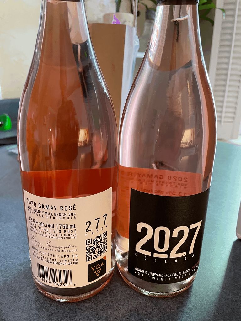 2020 2027 Cellars Gamay Rosé Wismer Vineyard - Fox Croft Block, Canada ...