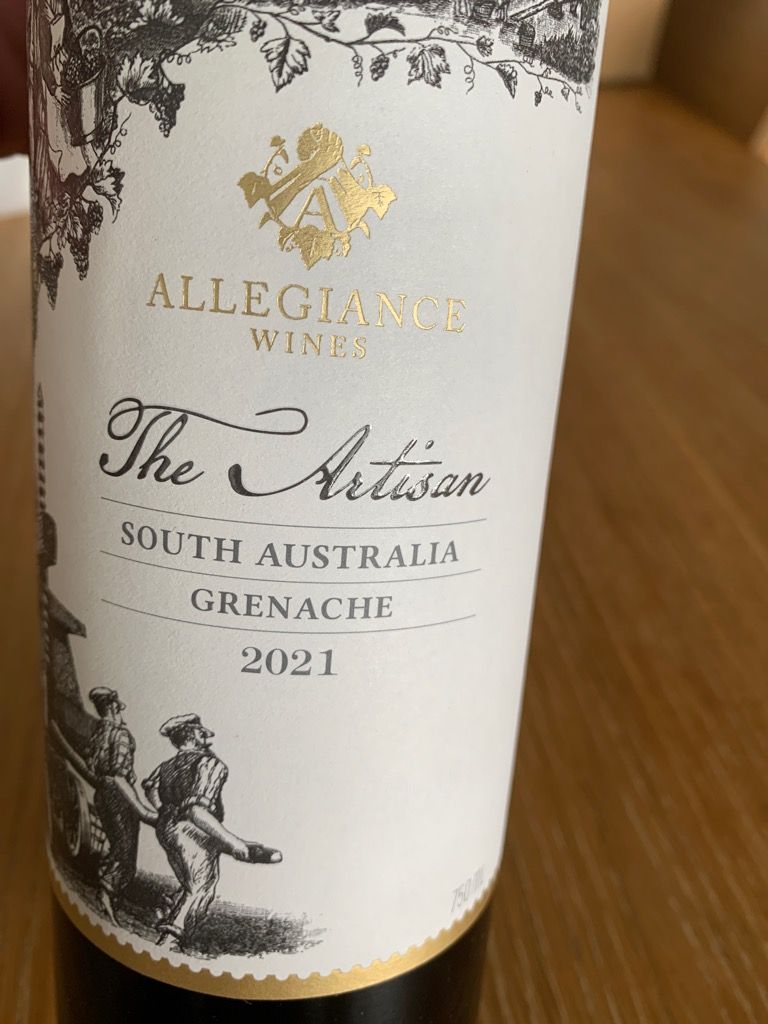 2021 Allegiance Wines Grenache The Artisan, Australia, South Australia ...