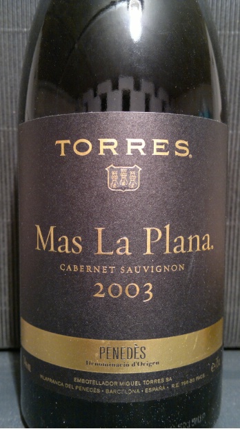 2003 Torres Cabernet Sauvignon (Black Label) Mas La Plana, Spain ...