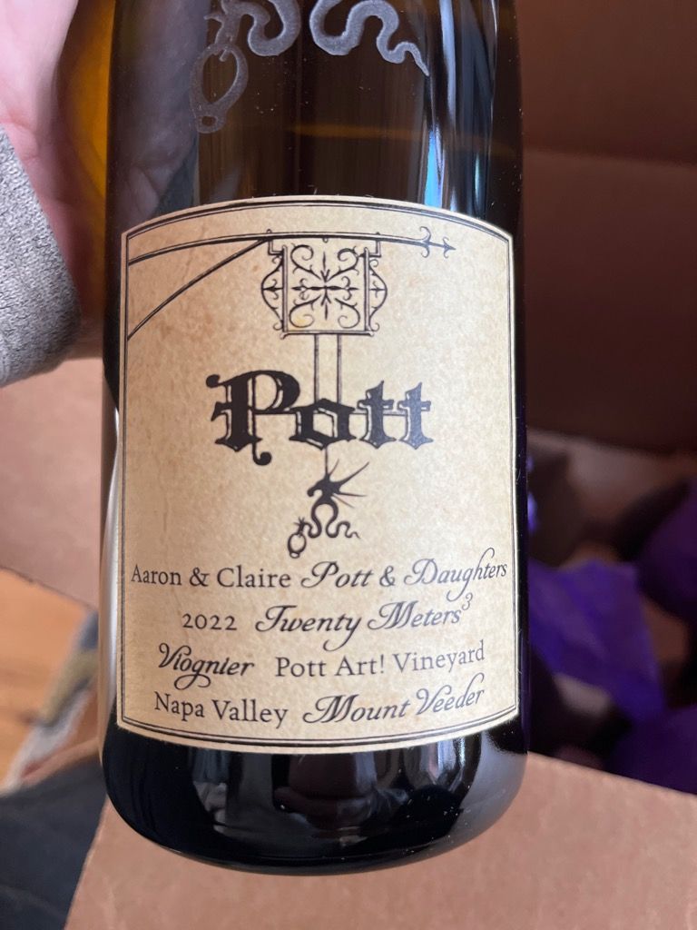 2023 Pott Wine Viognier 20m3, USA, California, Napa Valley, Mt. Veeder - CellarTracker