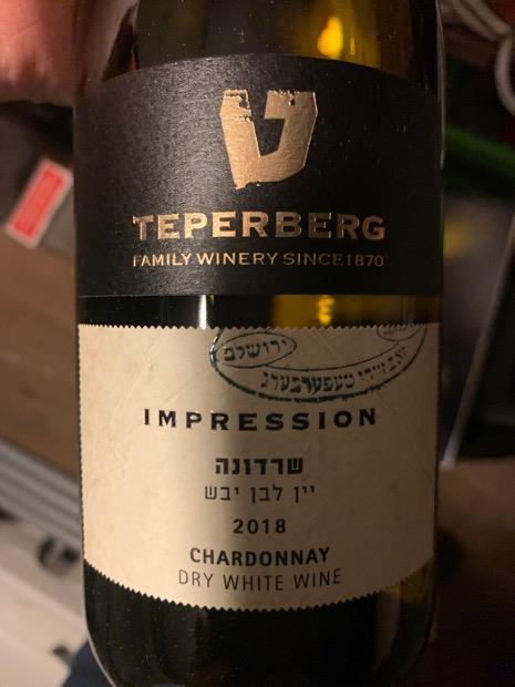 2018 Teperberg Chardonnay Impression, Israel - CellarTracker