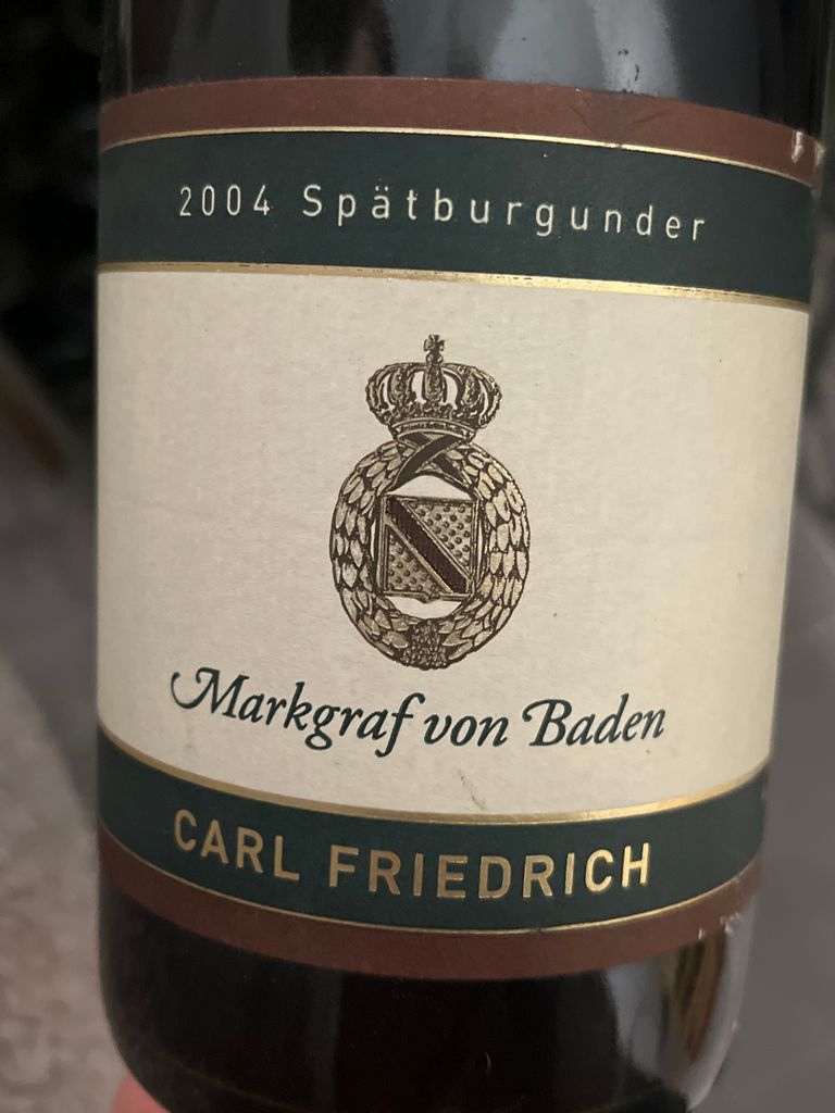 2004 Markgraf von Baden Durbacher Schloß Staufenberg Spätburgunder Carl ...