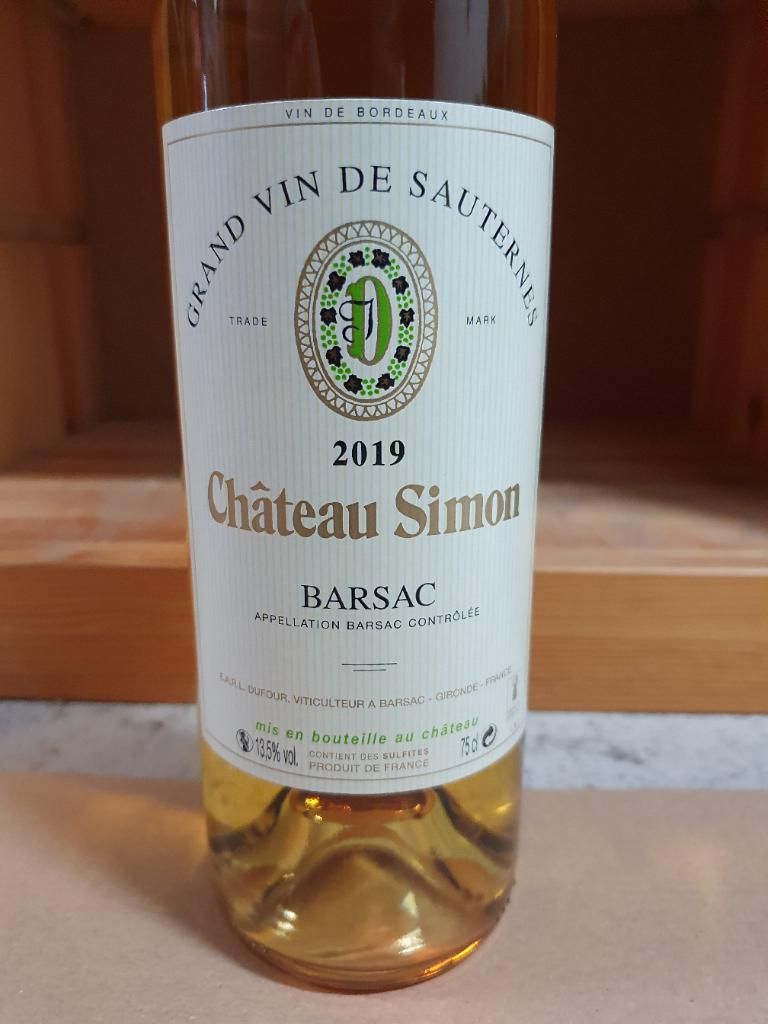 2019 Château Simon Barsac, France, Bordeaux, Sauternais, Barsac ...