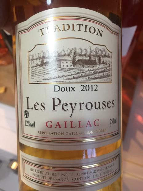 2012 Les Peyrouses Gaillac Doux Tradition, France, Southwest France ...