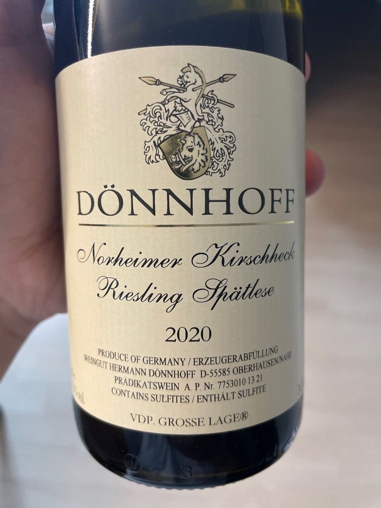 2020 Dönnhoff Norheimer Kirschheck Riesling Spätlese, Germany, Nahe ...