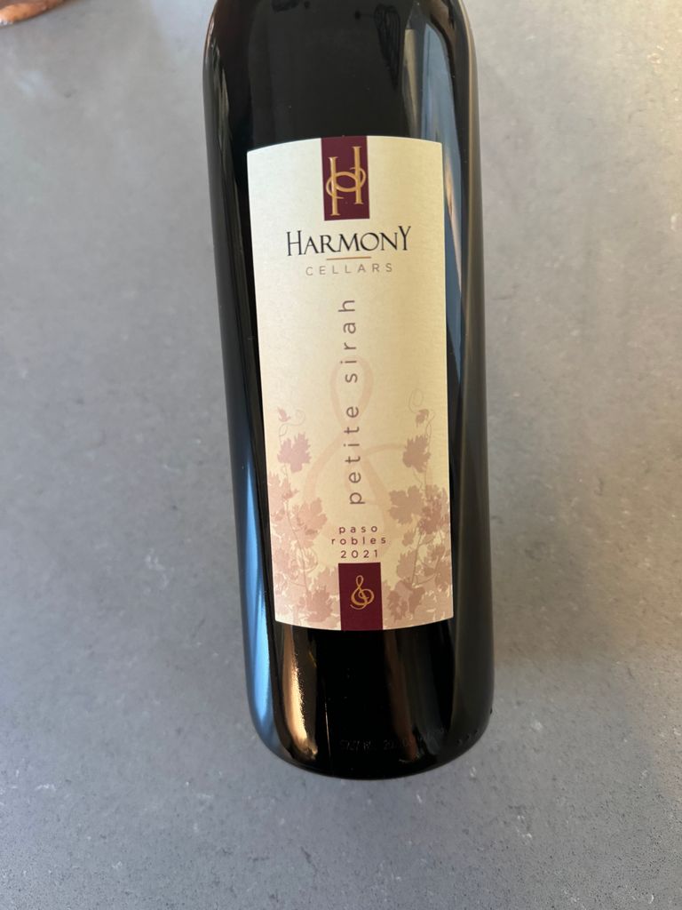 2021 Harmony Cellars Petite Sirah, USA, California, Central Coast, Paso ...