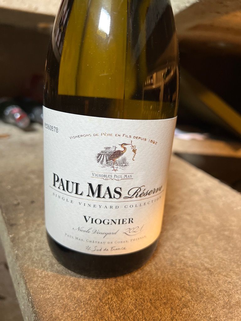 2021 Les Domaines Paul Mas Viognier Reserve Nicole Vineyard, France ...