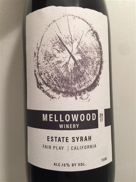 2020 Mellowood Vineyards Syrah, USA, California, Sierra Foothills, Fair ...